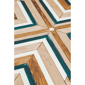 Geometric Wood Round Table: Rustic Pine & Chestnut Dining Table - Etsy