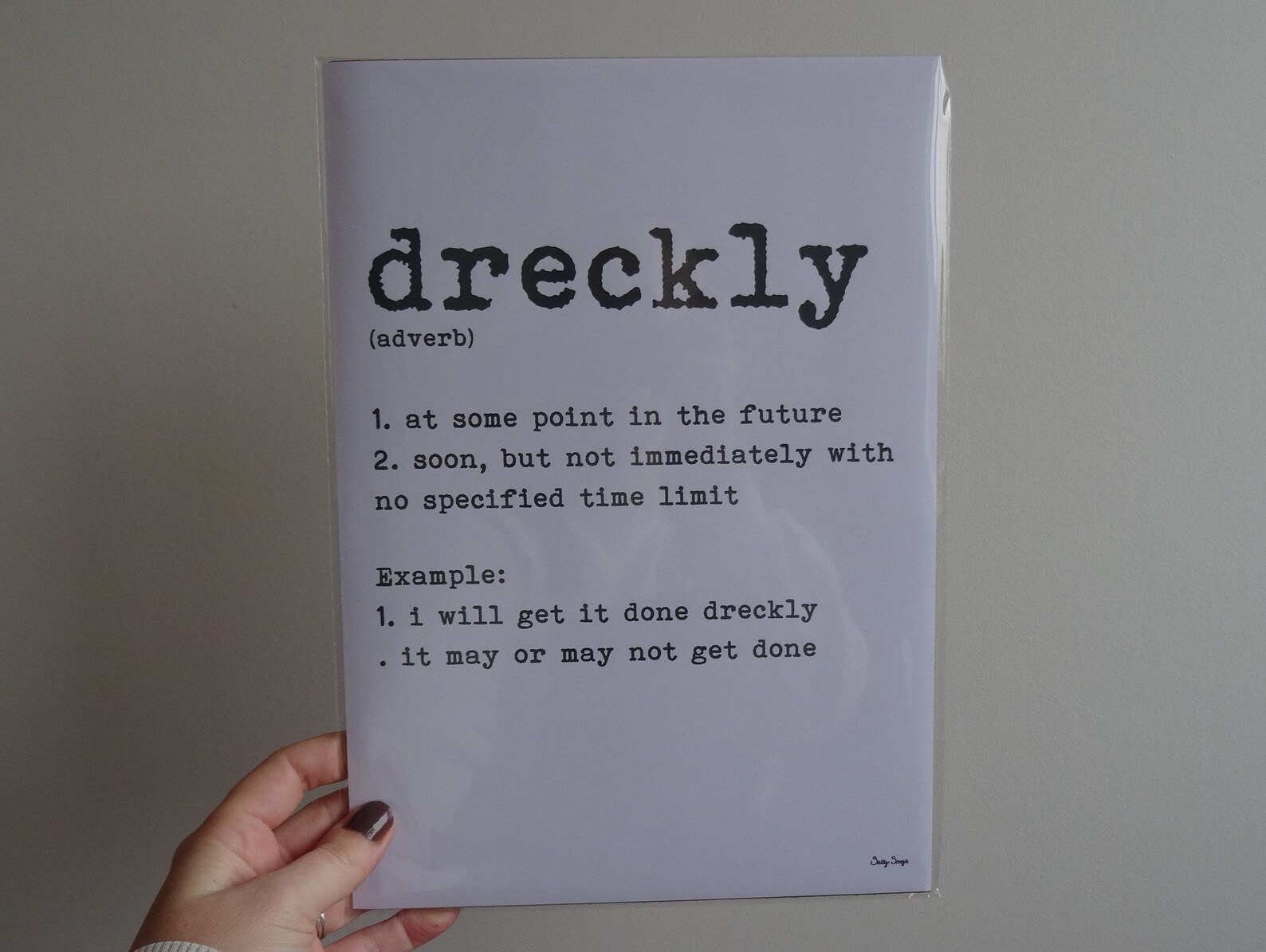 Cornish Print Dreckly Definition Print A5 A4 Black and White - Etsy
