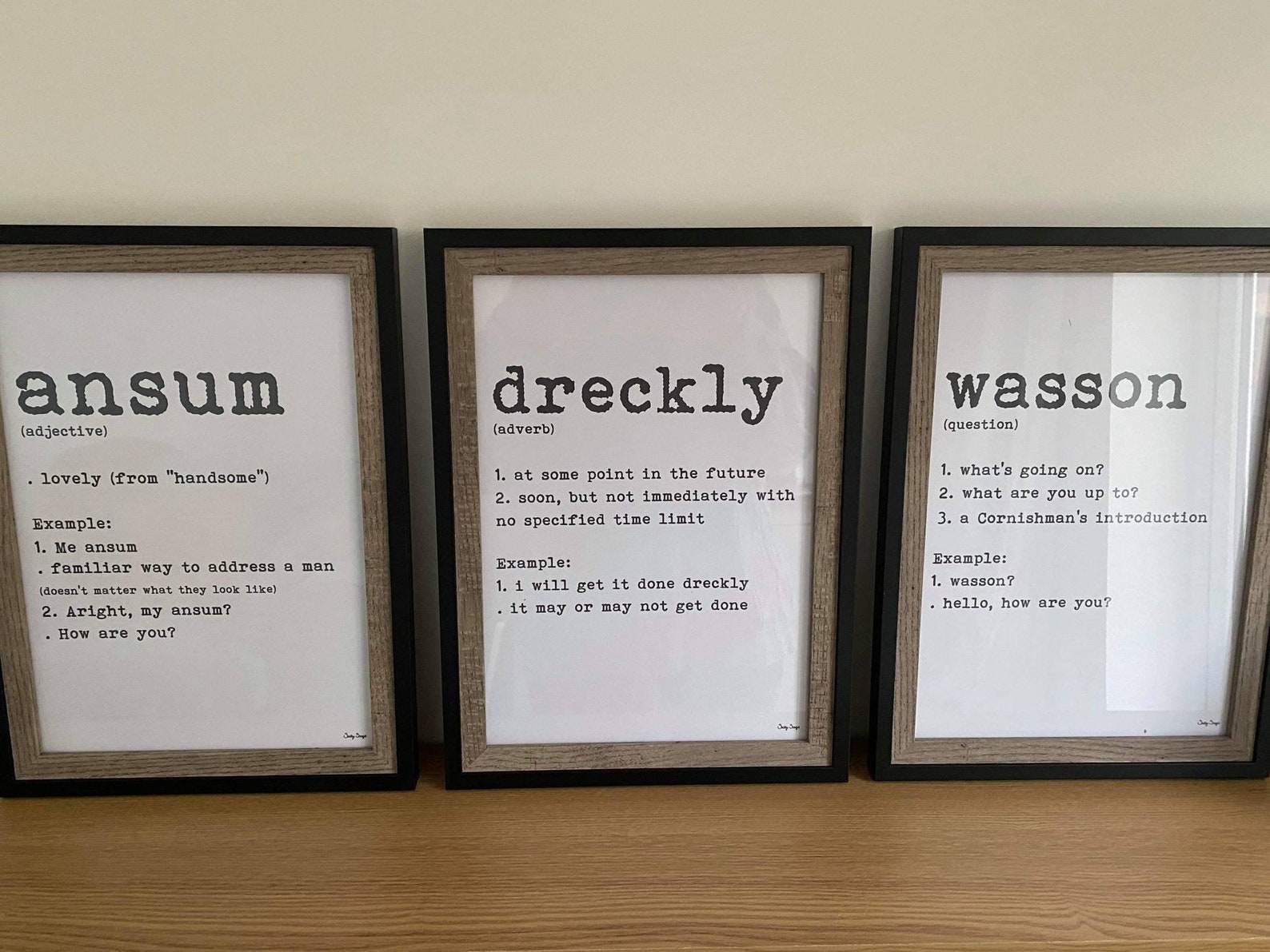 Cornish Print Dreckly Definition Print A5 A4 Black and White - Etsy