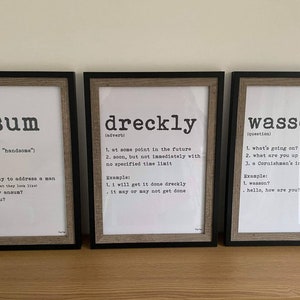 Cornish Print, Dreckly Definition Print, A5 A4 Black and White Wall Art ...