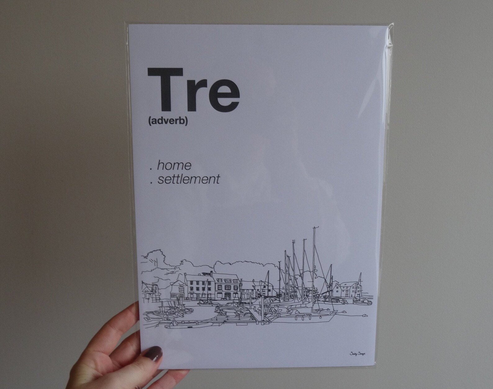 Cornish Definition Print TRE TRETH A5 A4 A3 Cornish Language Design ...