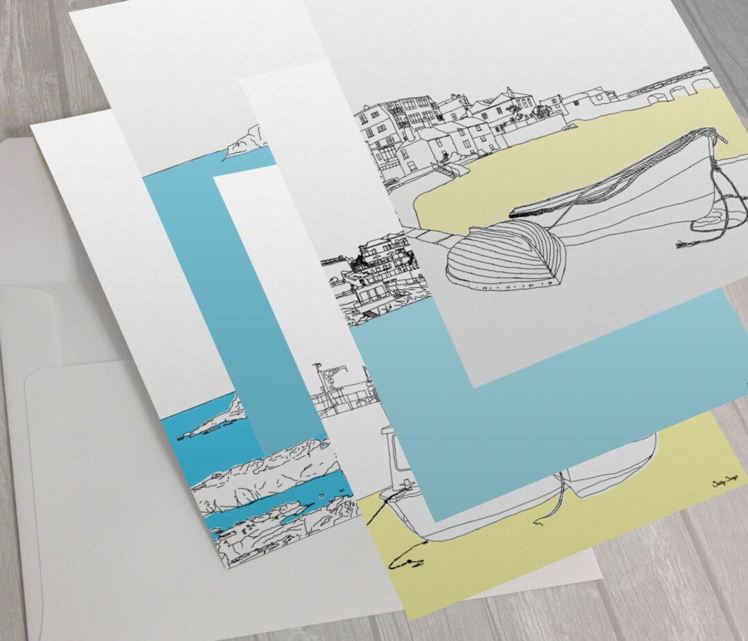 Cornish Greeting Cards Multi Pack St Ives Bay, Godrevy Lighthouse ...