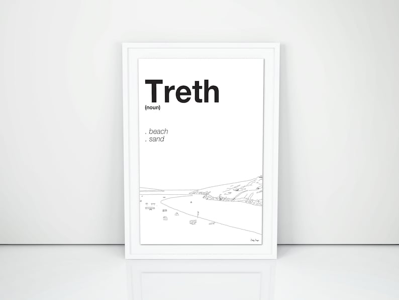 Cornish Definition Print TRE TRETH A5 A4 A3 Cornish Language Design ...