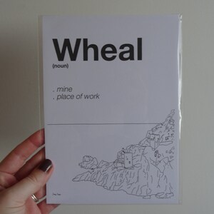 WHEAL Cornish Definition Print, Cornwall Botallack Mine Poldark, A5 A4 ...