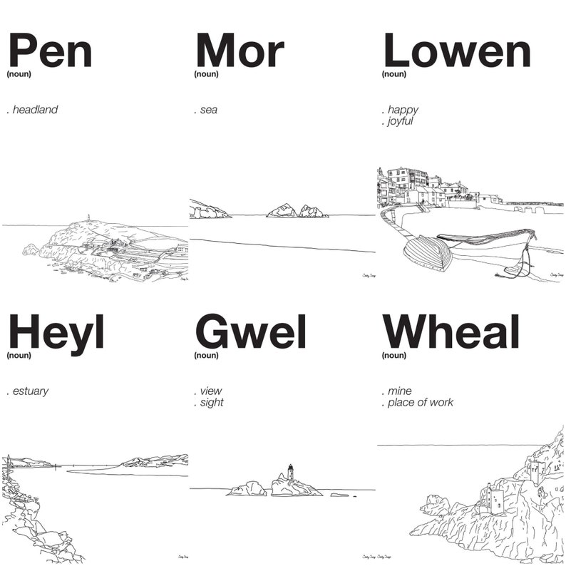 PORTH Cornish Definition Print, Cornwall Porthleven Harbour, Available ...