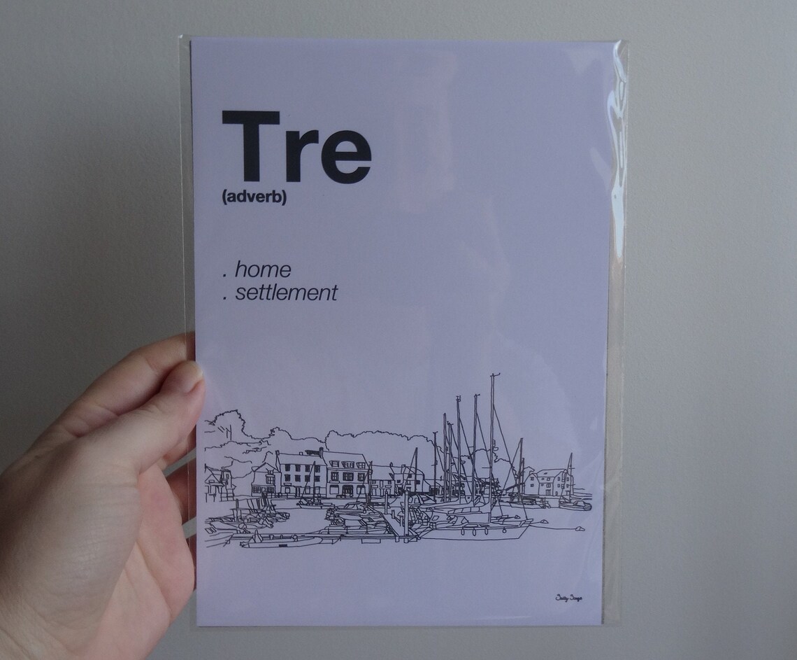 Cornish Definition Print TRE TRETH A5 A4 A3 Cornish | Etsy