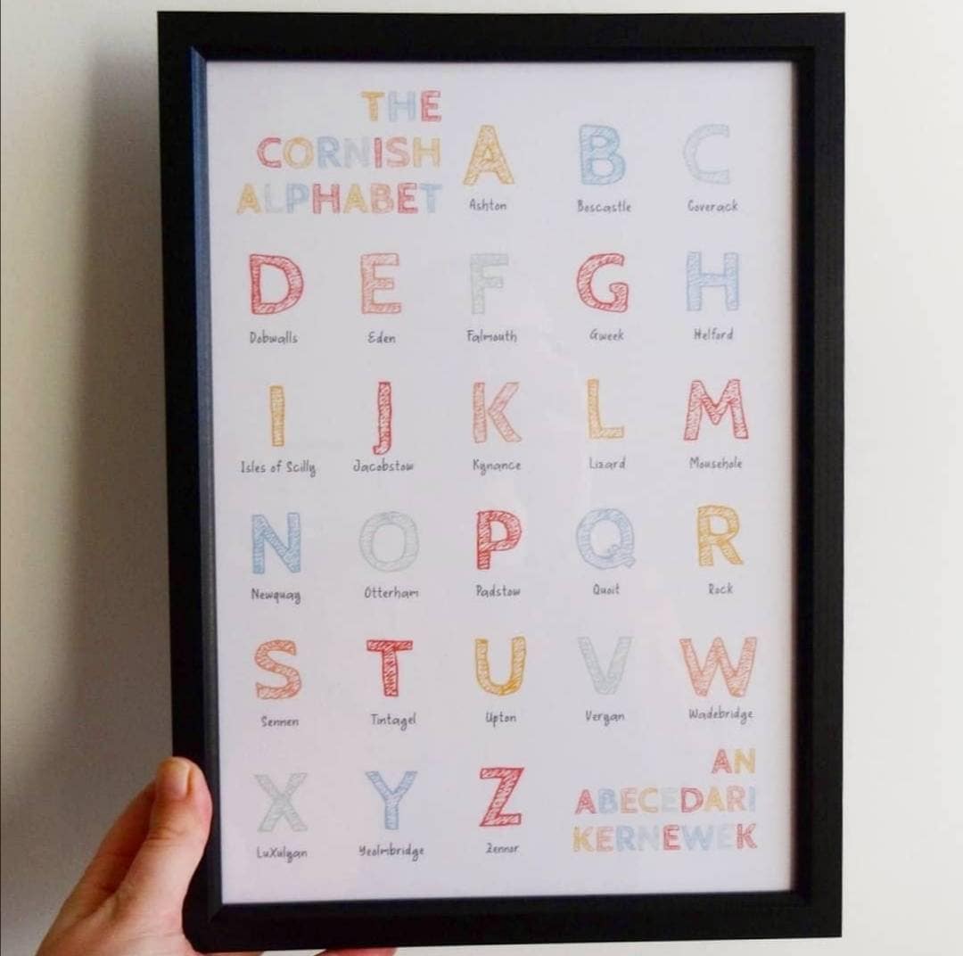 Cornish Alphabet Cornwall Print Alphabet CUSTOMISABLE A-Z Language Colour A5 A4 A3 Wall Art - Etsy