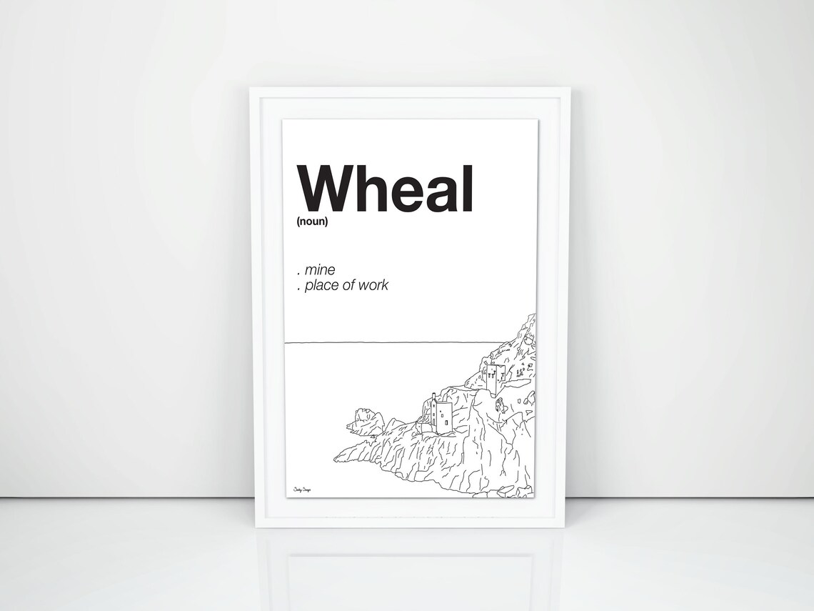 WHEAL Cornish Definition Print Cornwall Botallack Mine | Etsy