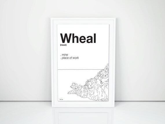 WHEAL Cornish Definition Print Cornwall Botallack Mine | Etsy