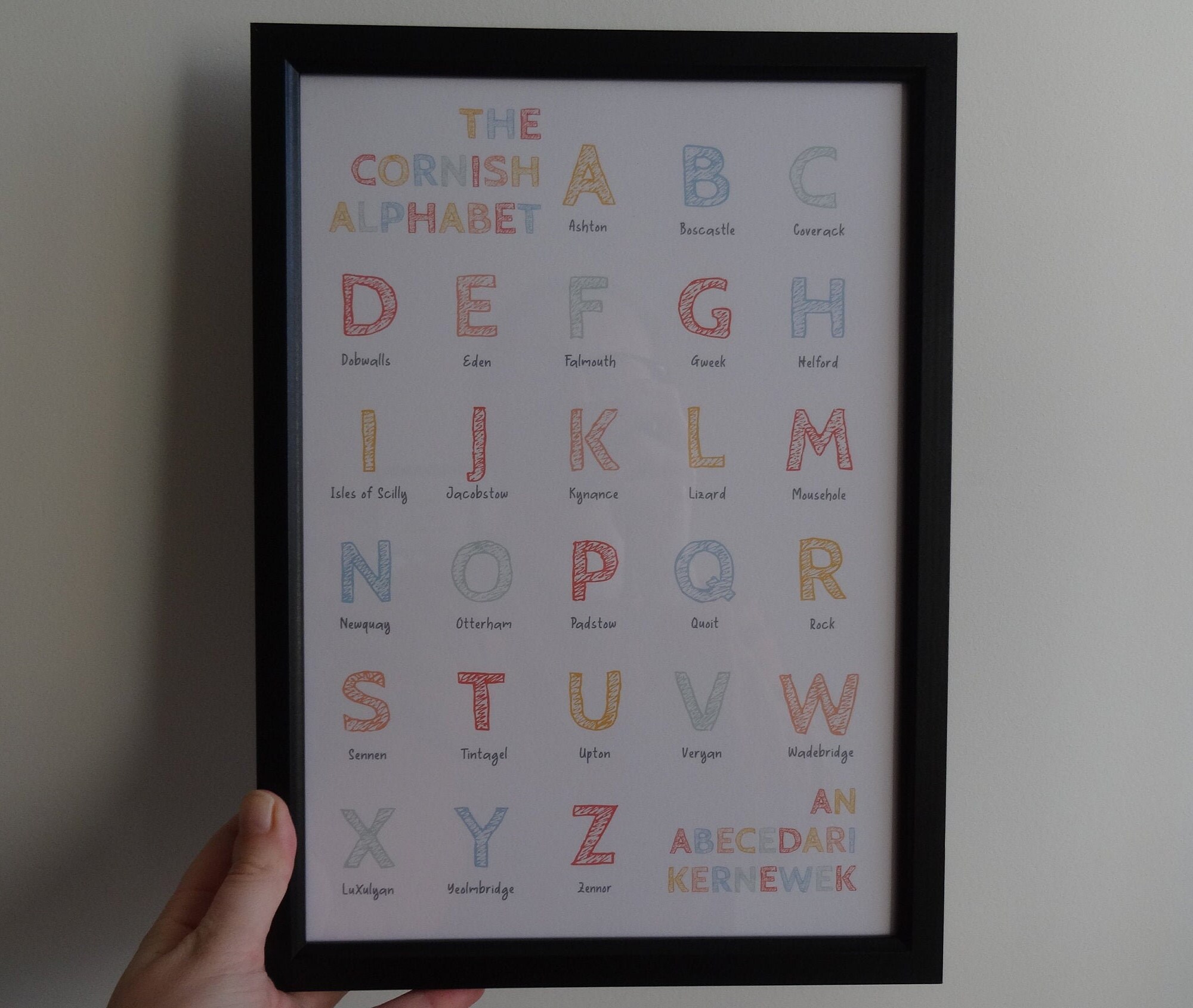 Cornish Alphabet Cornwall Print Alphabet CUSTOMISABLE A-Z - Etsy