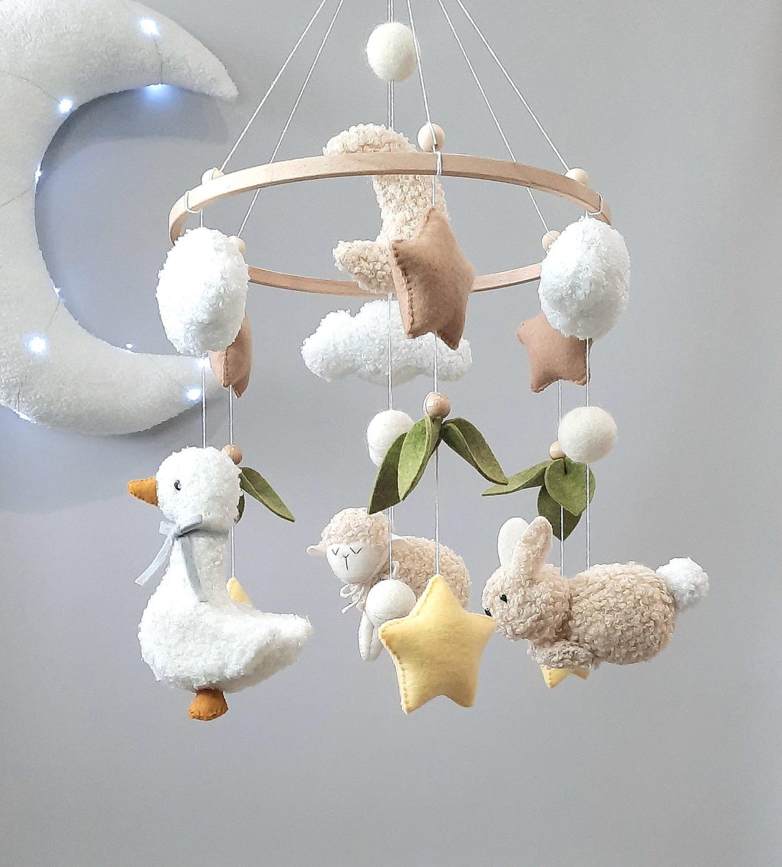 Felt Mobile, Boucle Mobile, Forest Mobile, Sheep, Goose, Hare, Mobile ...