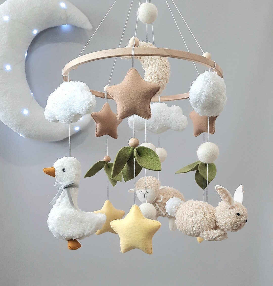 Felt Mobile, Boucle Mobile, Forest Mobile, Sheep, Goose, Hare, Mobile ...