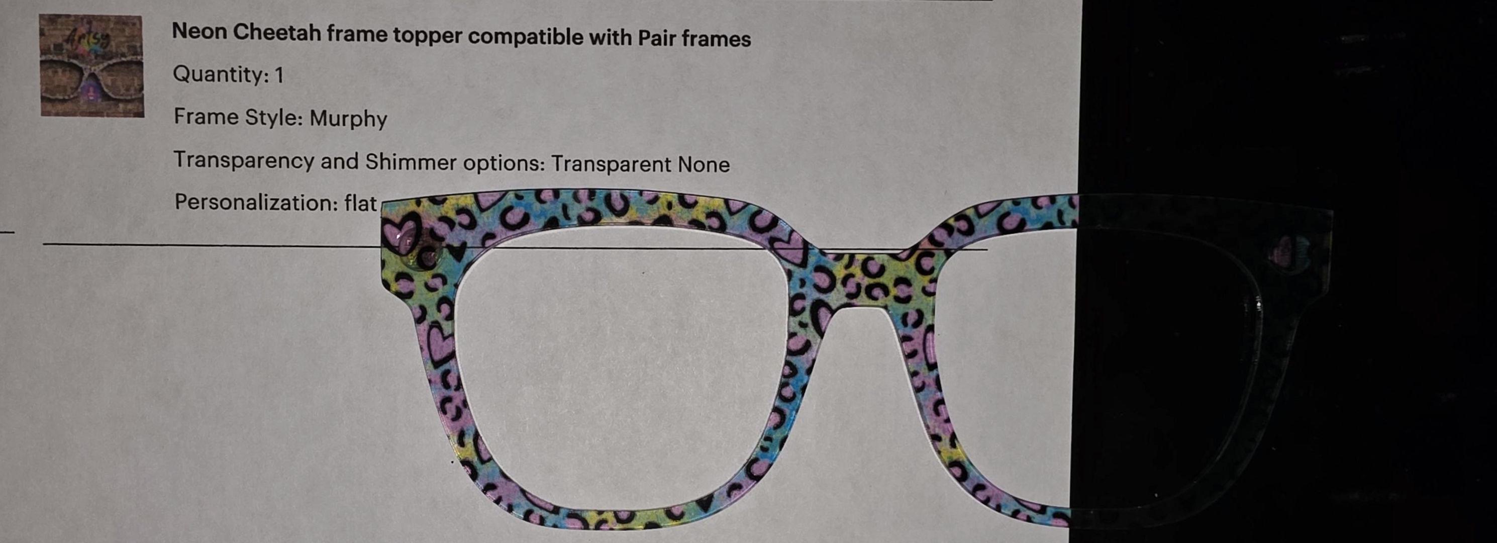 Neon Cheetah Frame Topper Compatible With Pair Frames - Etsy