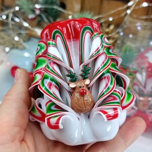 Small Colorful and Unique Hand Carved Unscented Christmas Candle ...