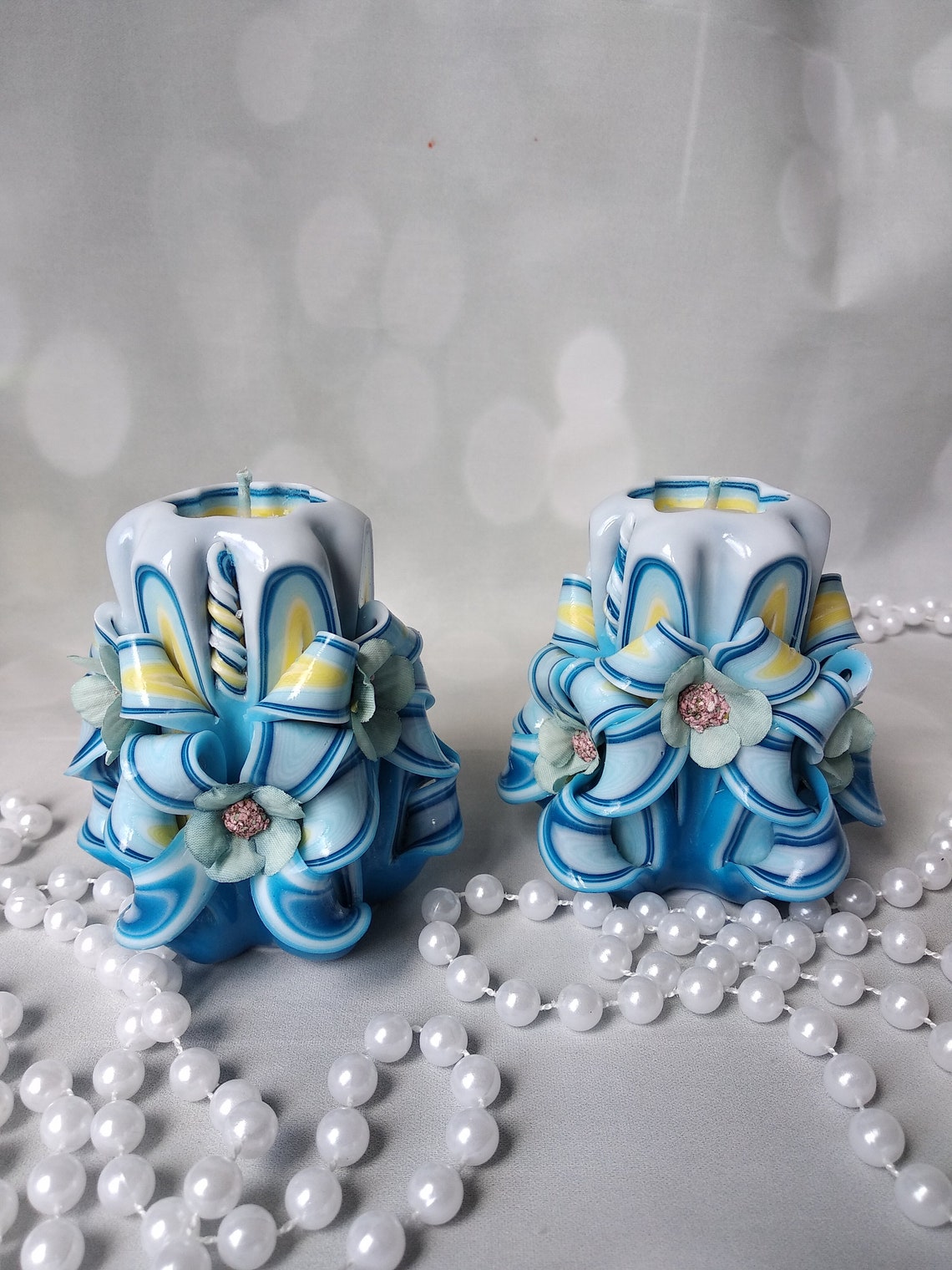 Small Colorful and Unique Hand Carved Unscented Candle | Etsy