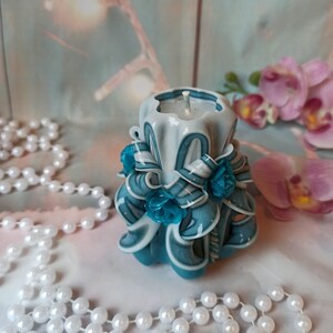 Small Colorful and Unique Hand Carved Unscented Candle - Perfect Home ...