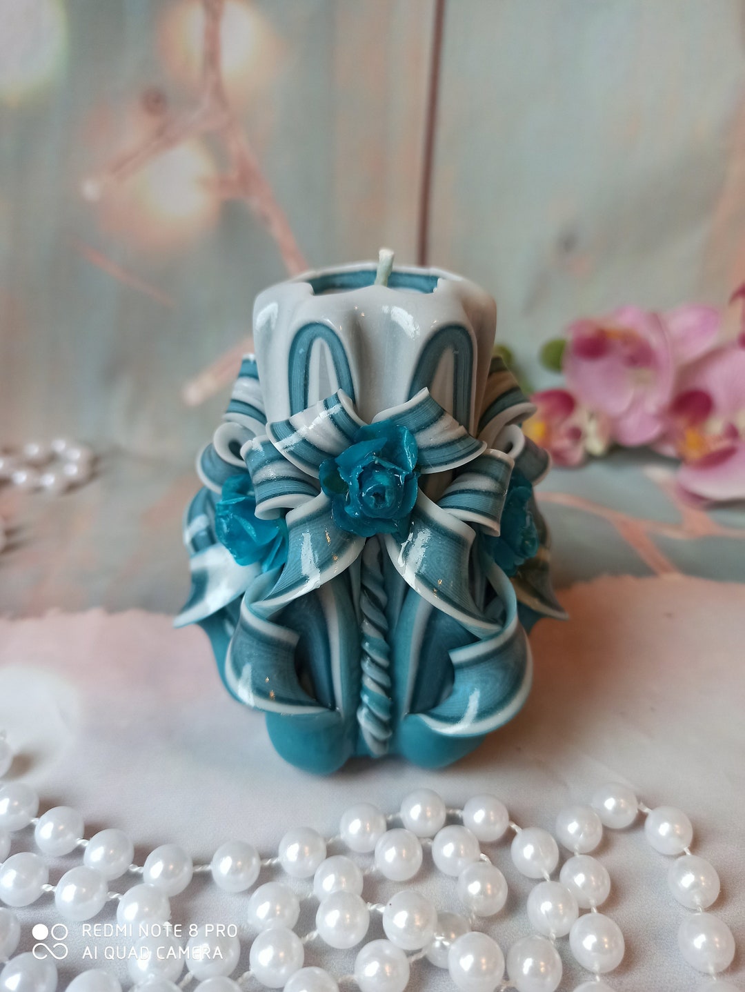 Small Colorful and Unique Hand Carved Unscented Candle - Perfect Home ...