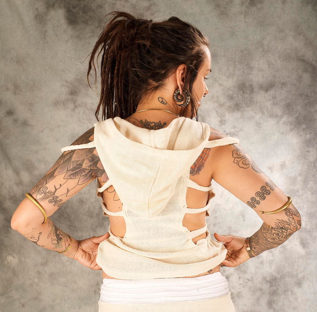 Knitted Goa Top for Womenbeige T-shirtcrop Topboho,earthy,alternative ...