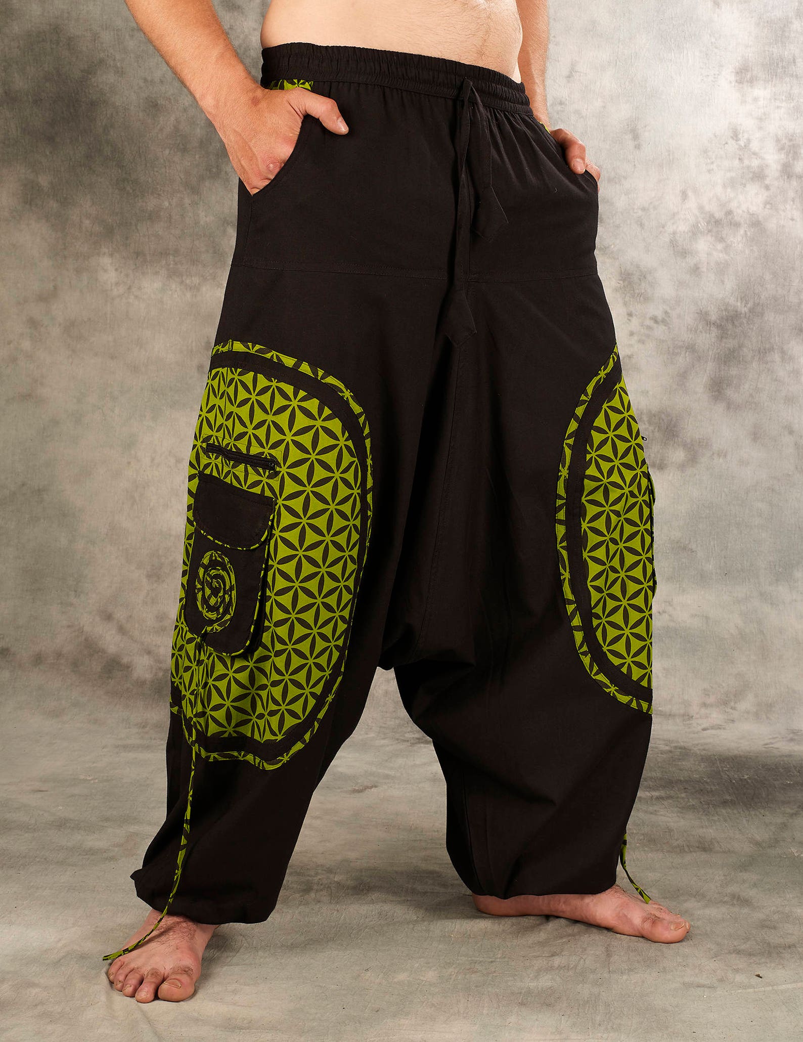 Gedrukt Geometrisch Goa Pants Slang Goa Haremshose | Etsy