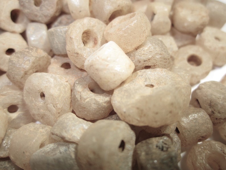 5 Ancient Neolithic Quartz Rock Crystal Beads up to 7000 Years Old Sub ...