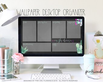 Cactus Computer Background - Etsy