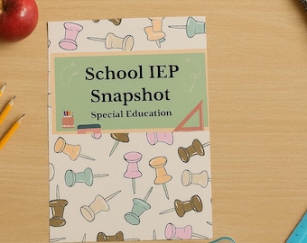 IEP Snapshot Summary Black and White // Special Education, Teacher ...