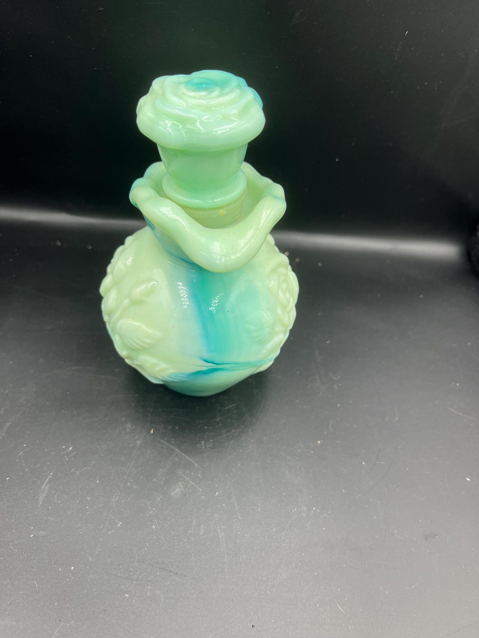 Avon Blue/green Milk Glass Pitcher With Bowl - Etsy