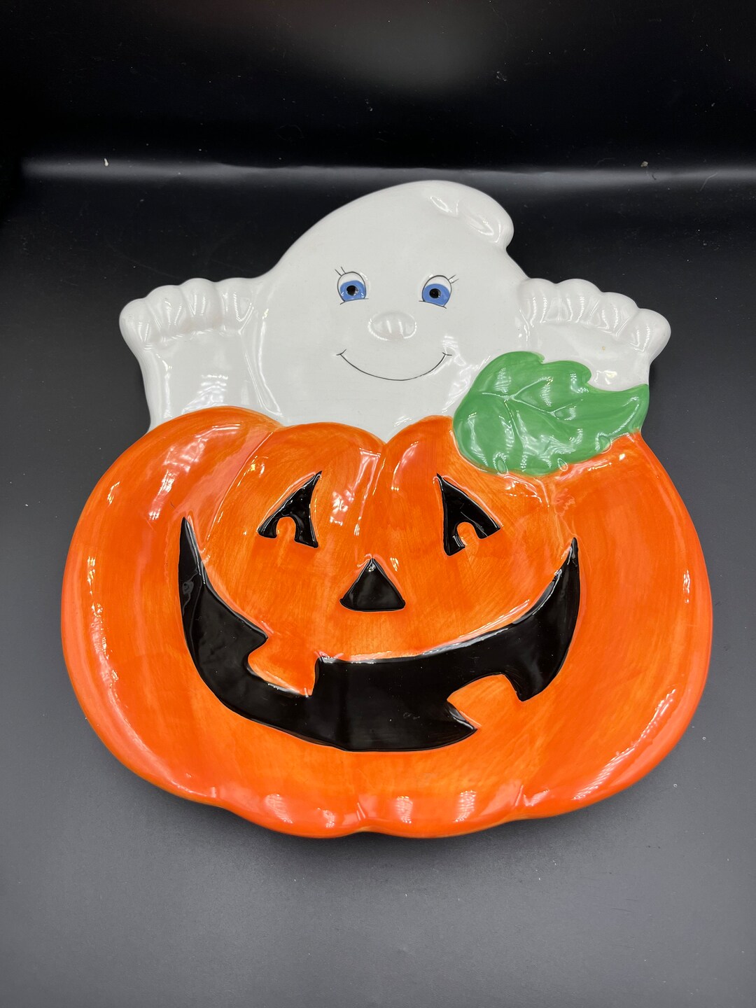 VTG Halloween Plate Pumpkin and Ghost Plate - Etsy