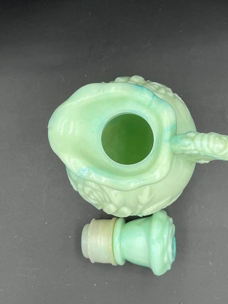Avon Blue/green Milk Glass Pitcher With Bowl - Etsy