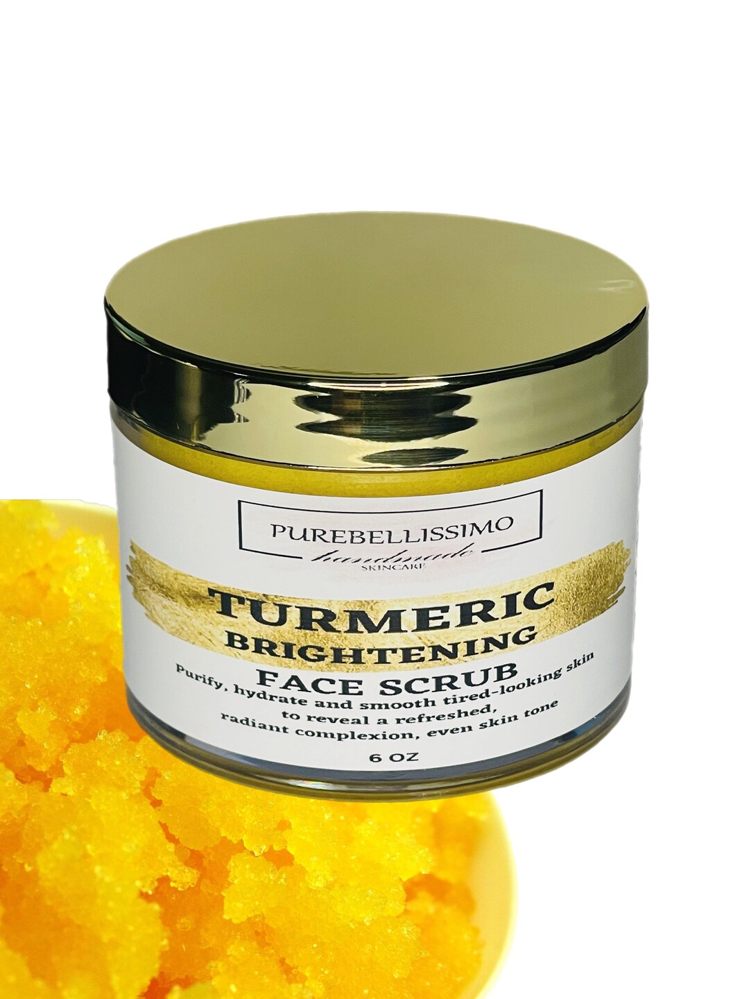 Brightening Turmeric FACE Scrub for Glowing Skin, Organic Exfoliating ...
