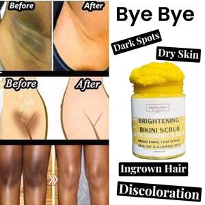 Brightening Bikini Scrub Ingrown Hair Scrub Turmeric Body Scrub Intimate Skin Glow Scrub Vegan ...