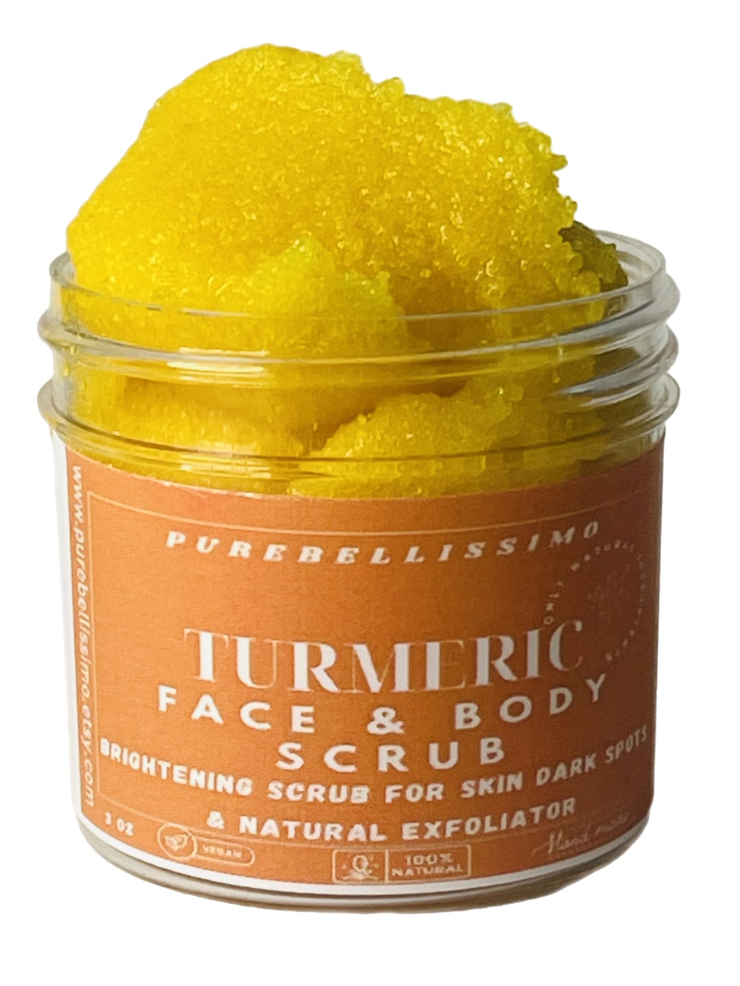 Turmeric Sugar Scrub, Skin Brightening Face Scrub With Niacinamide and ...