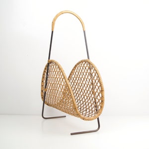 Magazine Rack, Basketwork and Metal, 1950s - Etsy