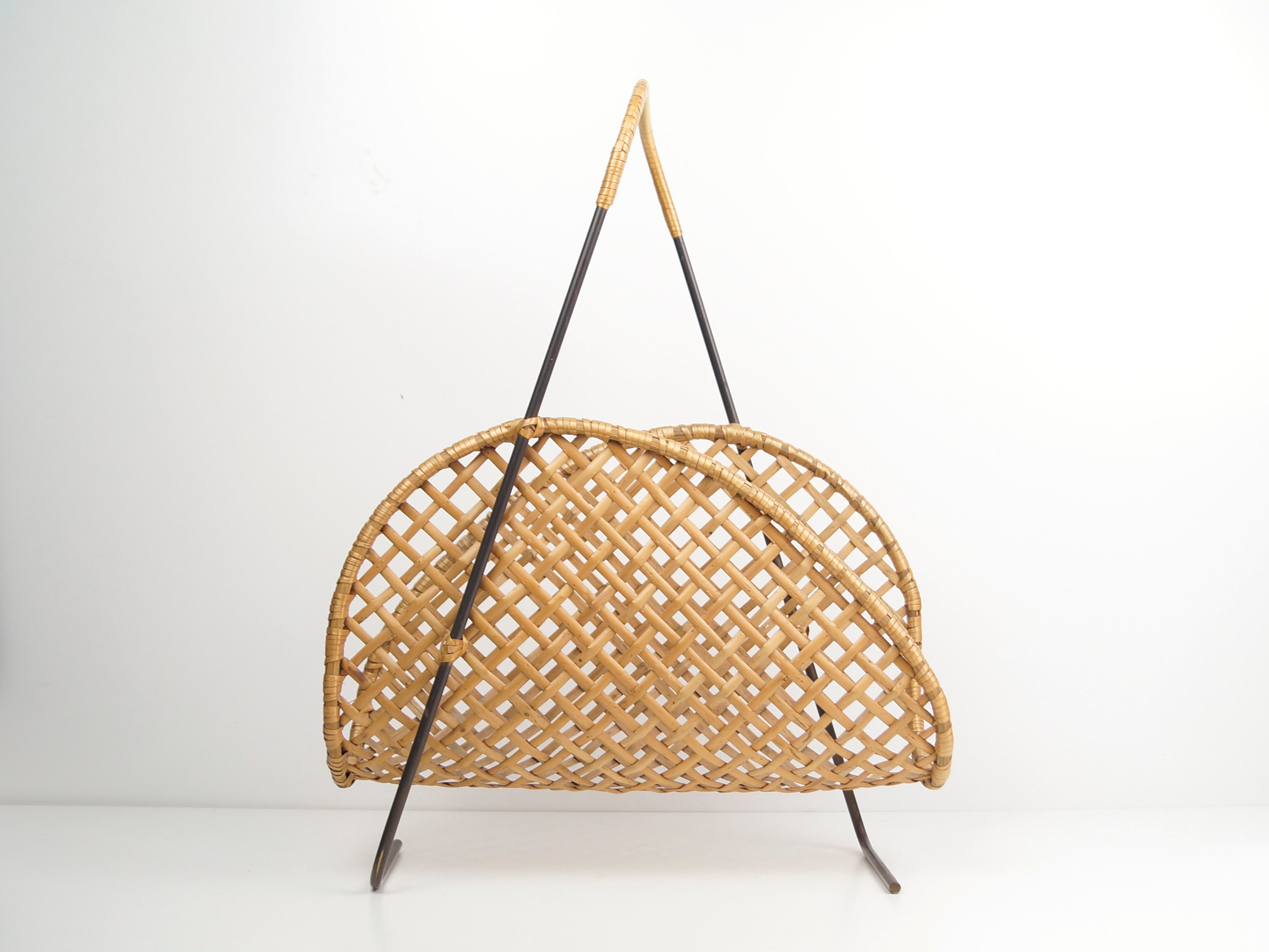 Magazine Rack, Basketwork and Metal, 1950s - Etsy UK