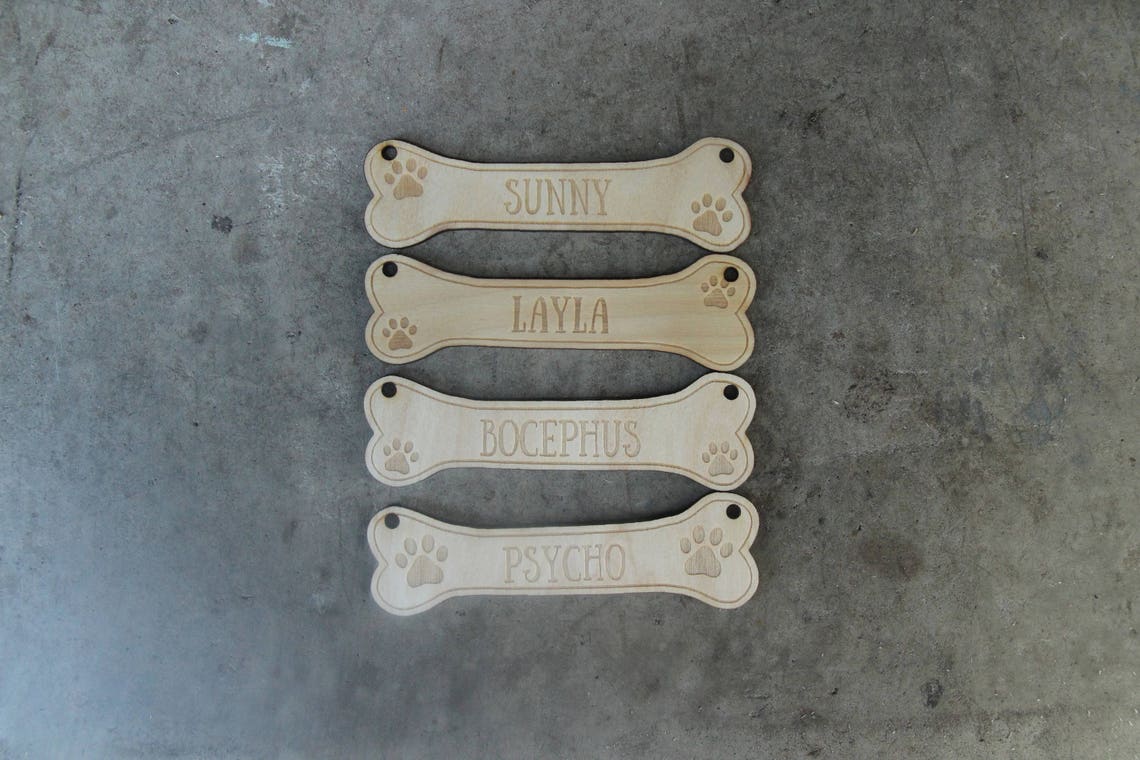 Personalized Dog Cage Name Label Wooden Birch DISCOUNT | Etsy