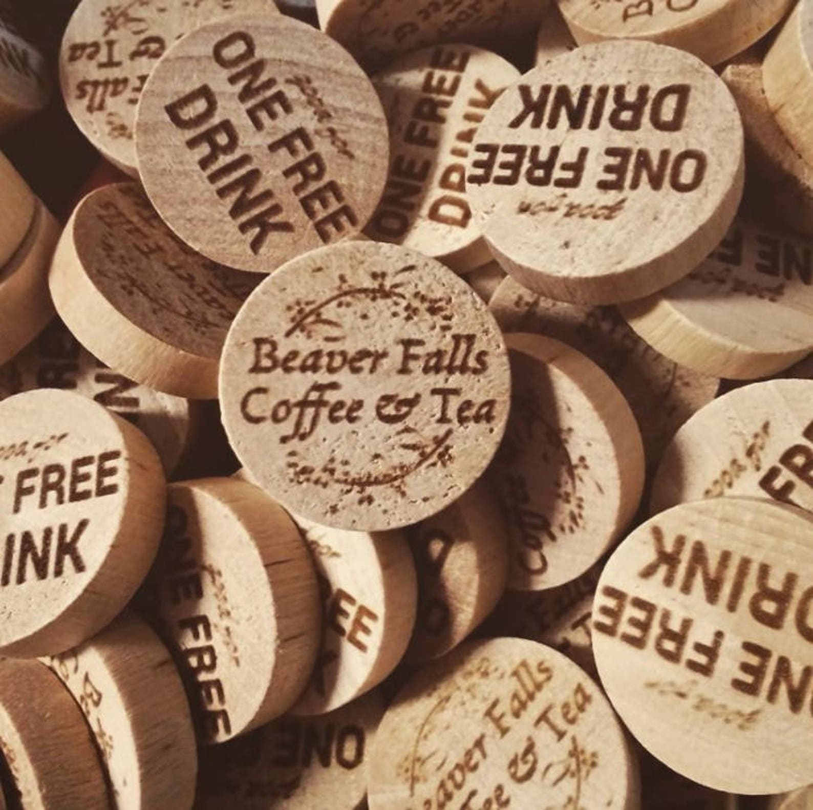 100 Custom Wood Coins 1" - Engraved - 1/8" Thick - Etsy