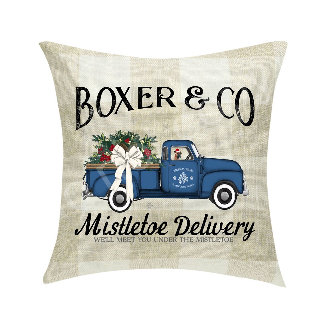 Boxer & Co. Mistletoe Delivery Pillow Cover Buffalo Plaid 18 X 18 ...