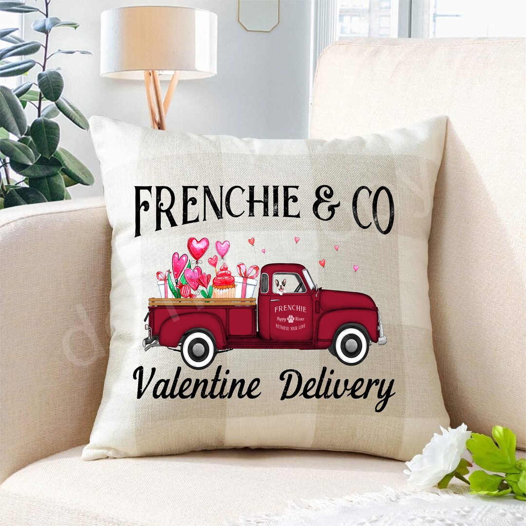 Frenchie (black & White Pied French Bulldog) Valentine Delivery Pillow ...