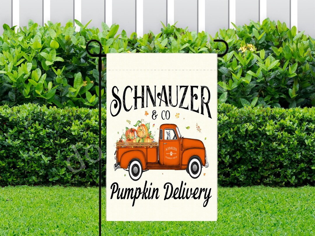 Schnauzer & Co. Pumpkin Delivery Garden Flag ~ 12.25 X 18 ~ Flag Only ...