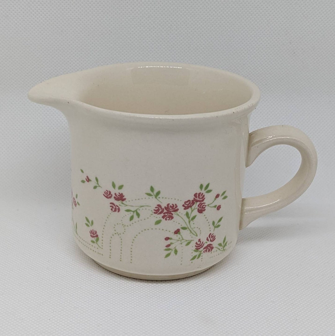 Vintage Biltons Creamer, 1980s Ironstone, Pink Trellis Floral, England ...
