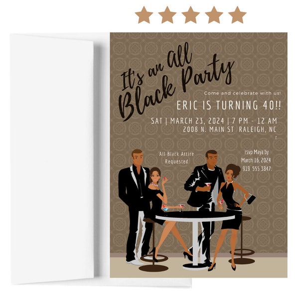 African American Birthday Invitation - Etsy