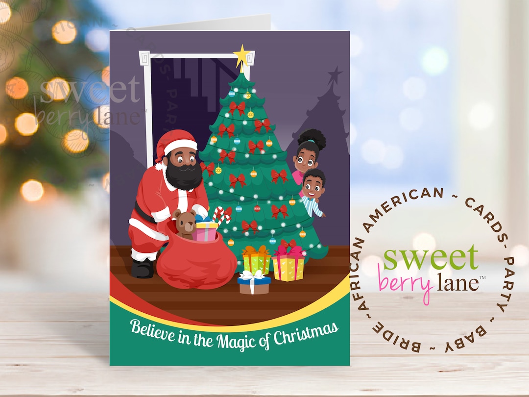 Black Santa Christmas Card | African American Christmas Card | African ...