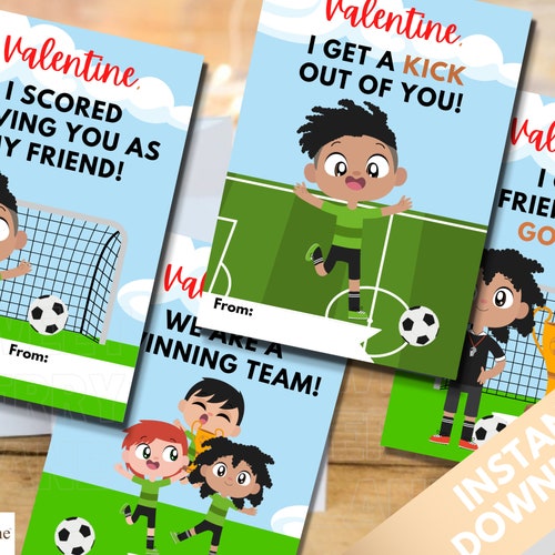 Kids Valentine Cards INSTANT DOWNLOAD Sports Valentines - Etsy