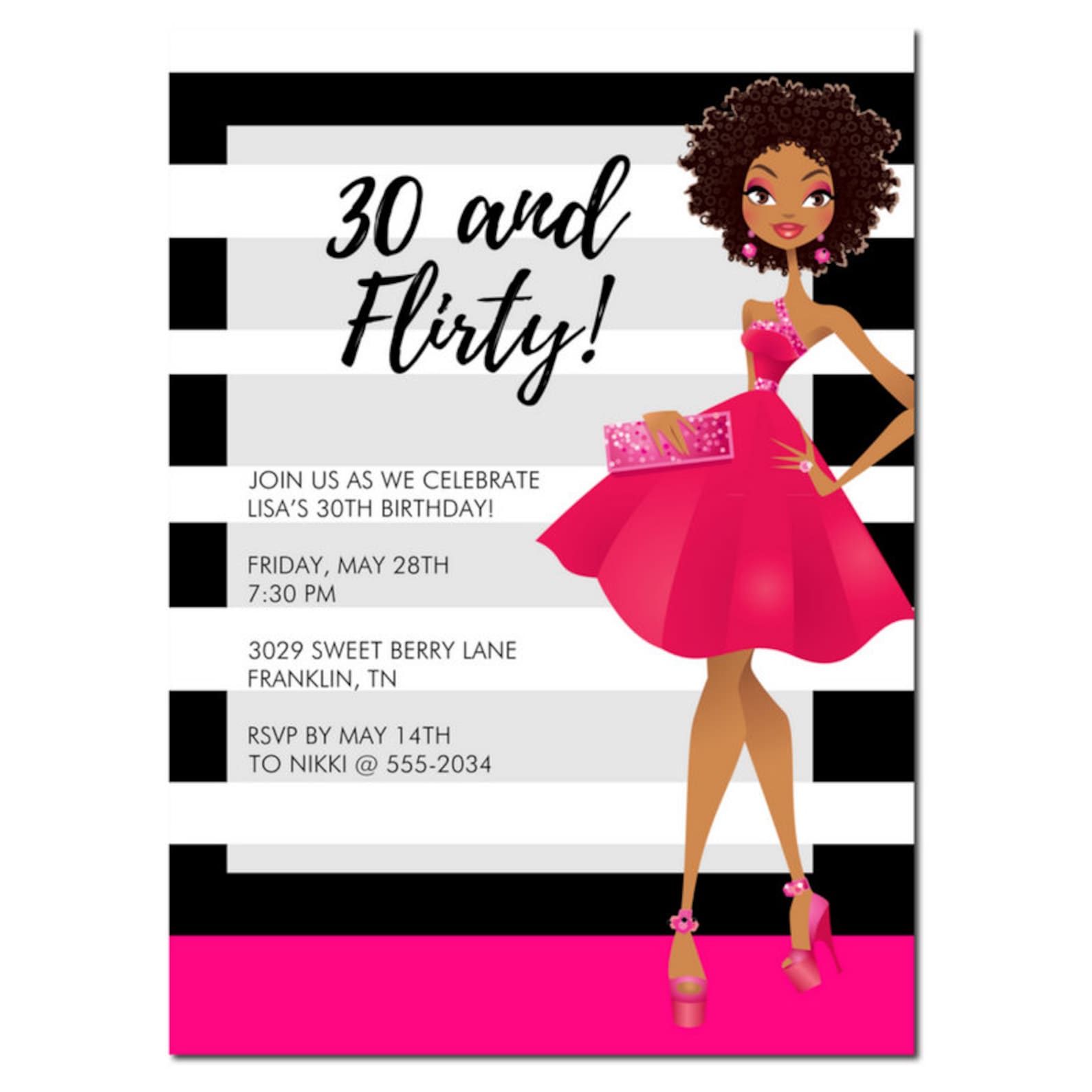 African American Party Invitation African American Birthday - Etsy