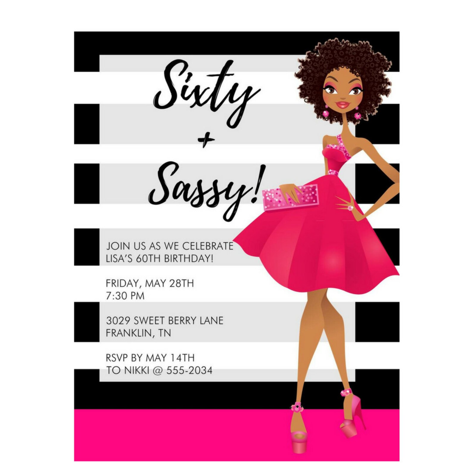 African American Party Invitation African American Birthday - Etsy