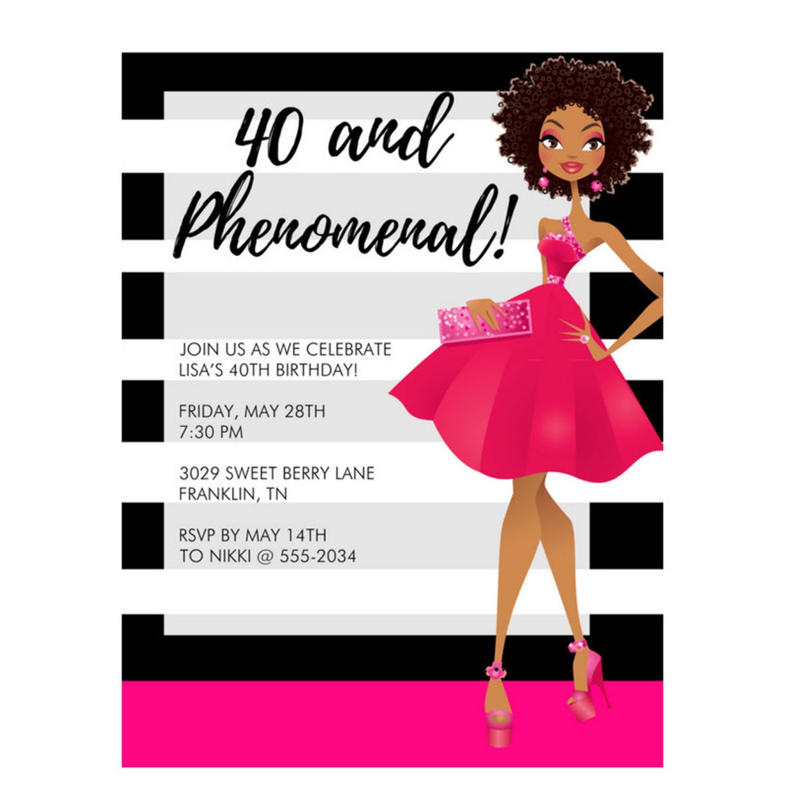 African American Party Invitation African American Birthday - Etsy