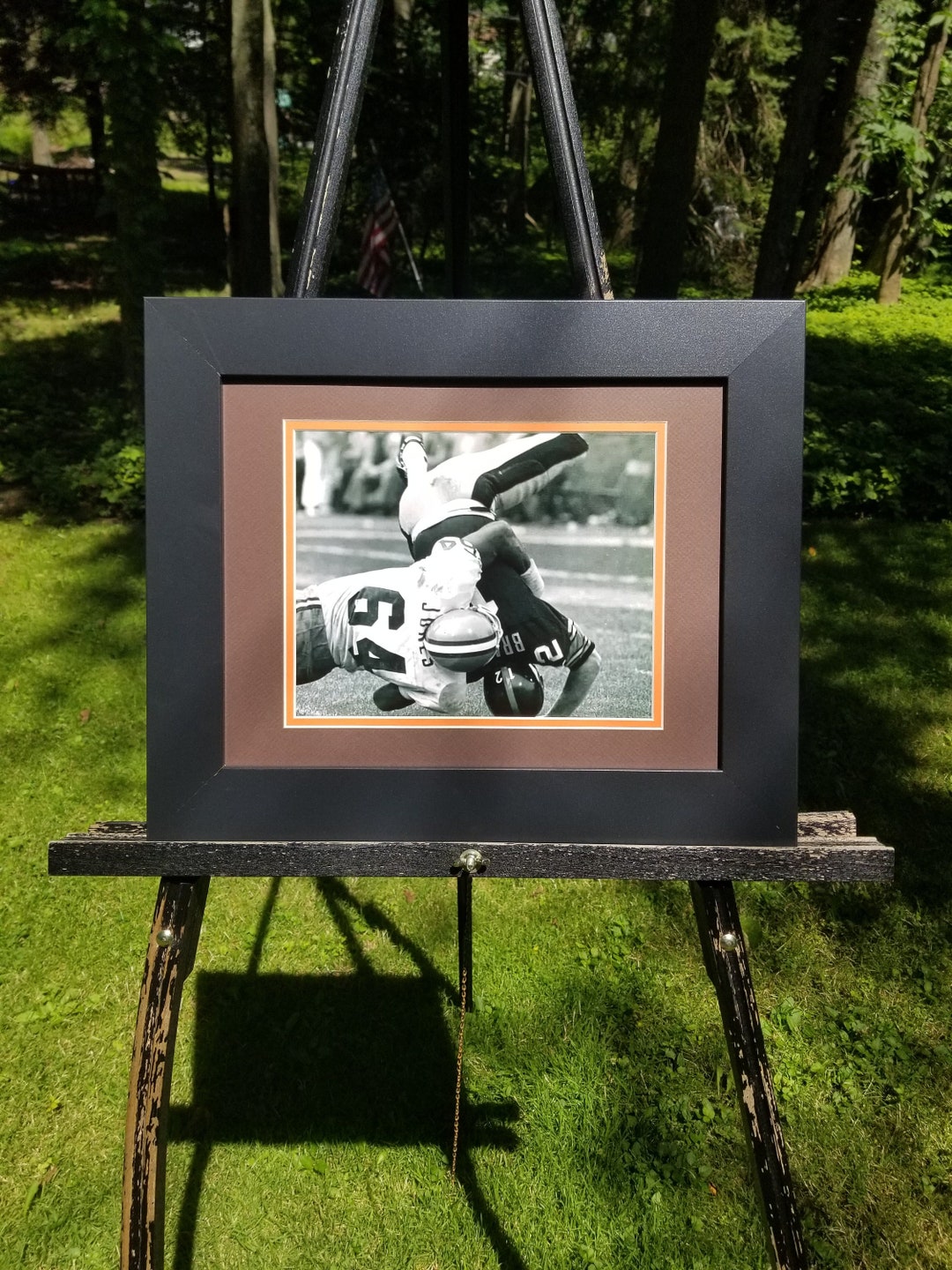 Turkey Jones steeler Killer Drops Terry Bradshaw on His Head Framed Pic ...