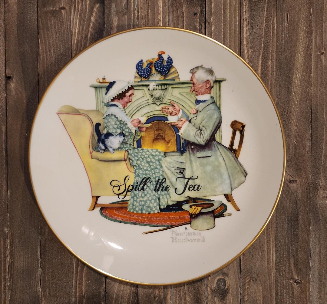 Upcycled Swear Plate- Spill the Tea - Etsy