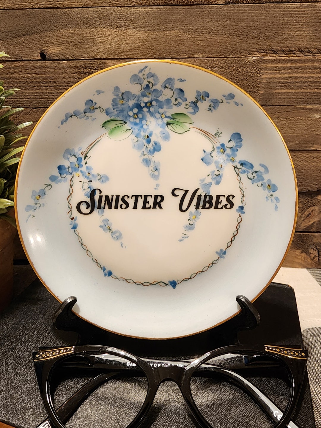 Upcycled Vintage Swear Plate-sinister Vibes - Etsy