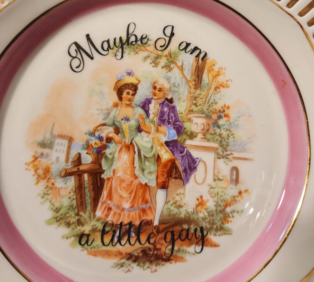 Upcycled Vintage Swear Plate-so, I Might Be a Little Gay - Etsy